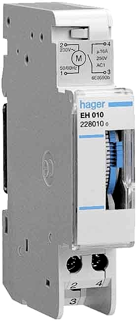 HAGER EH011 Tagesschaltuhr,1S/16A,1PLE,Gangr,analog - elektrikshop.at